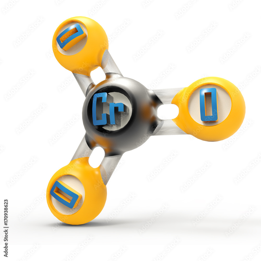 3d model of the chromium molecule isolated on white background ...