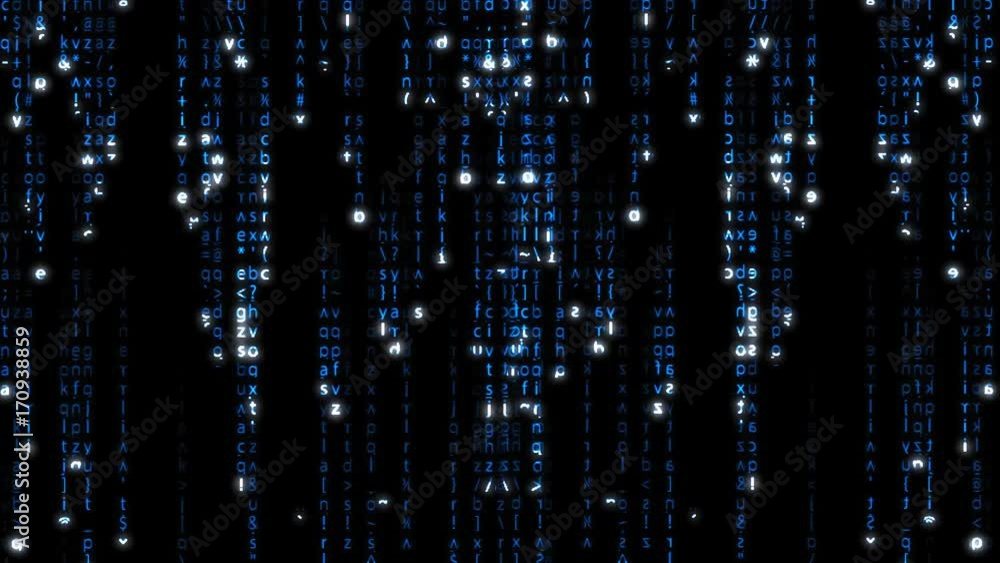 Falling blue matrix code Stock Video | Adobe Stock