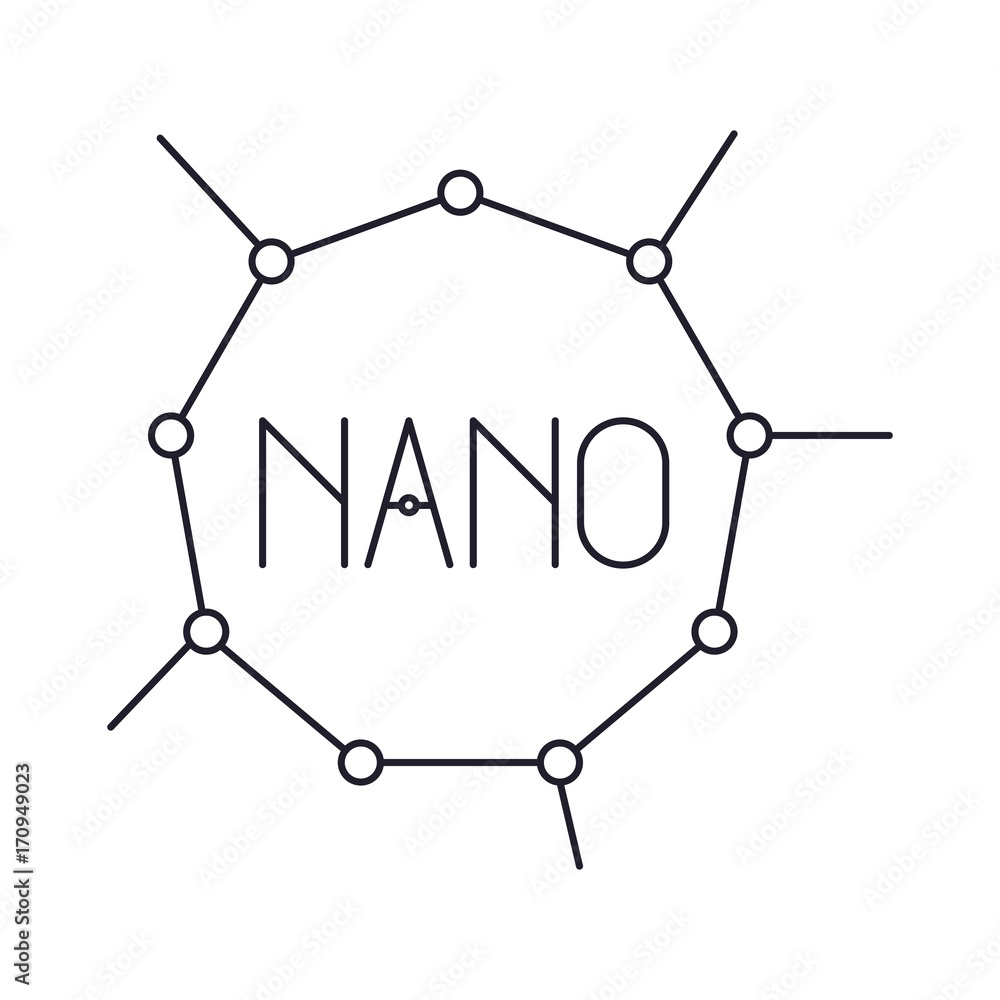 nano molecular structure monochrome silhouette vector illustration ...
