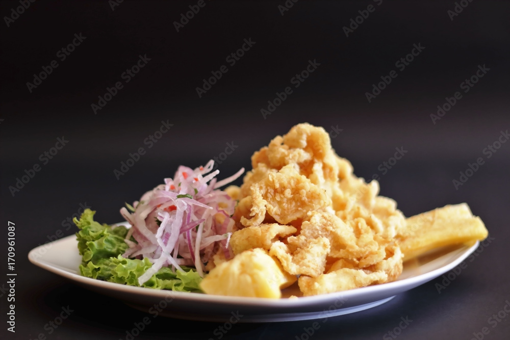 Chicharrón de Pota Stock Photo | Adobe Stock