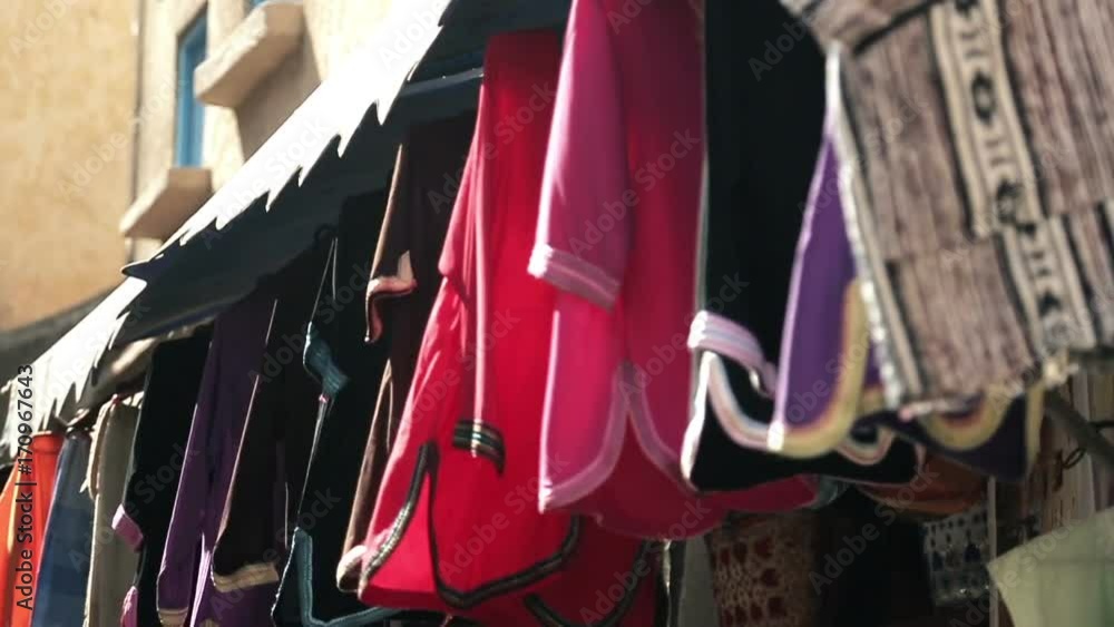 Clothes on a street market Morocco Stock Video | Adobe Stock