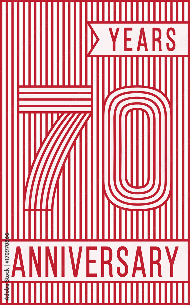 70 years anniversary logo. Vector and illustration. Line art ...