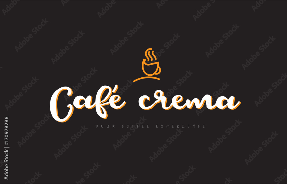 cafe crema word text logo with coffee cup symbol idea typography Stock ...