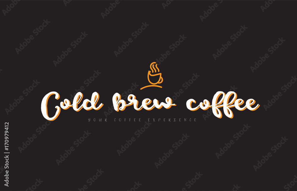 cold brew coffee word text logo with coffee cup symbol idea typography ...