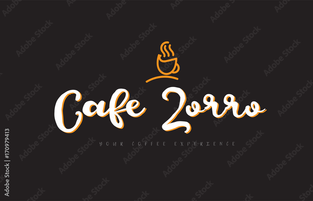 cafe zorro word text logo with coffee cup symbol idea typography Stock ...