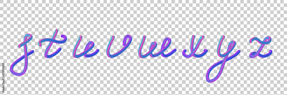 Vector realistic fluid abstract letters for decoration and covering on ...