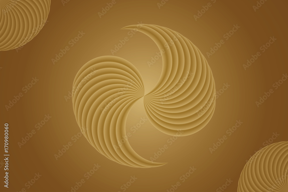 Golden symbol in the center with two other objects in corners. Symbol ...