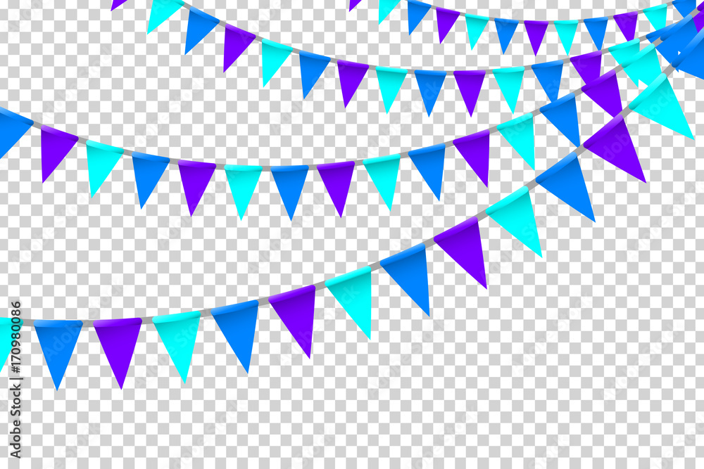 Vector realistic isolated party flags for decoration and covering on ...