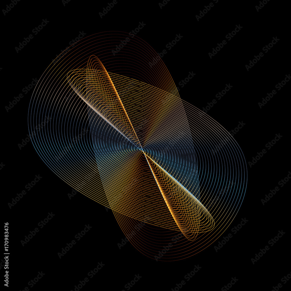 Vector Mathematical Curve Structure - Generative Art Stock Vector ...