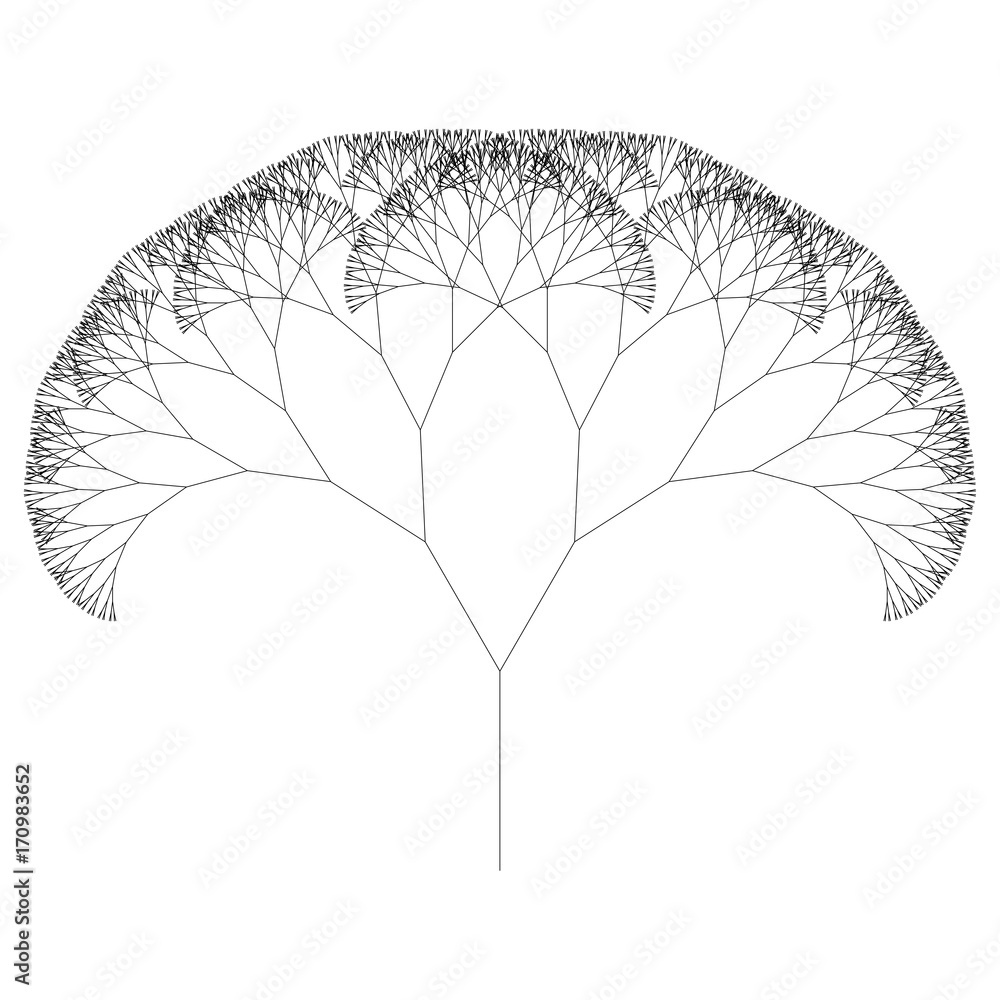 Vetor de Flat Vector Computer Generated L-system Fractal Tree ... Vetor de Flat Vector Computer Generated L-system Fractal Tree ...