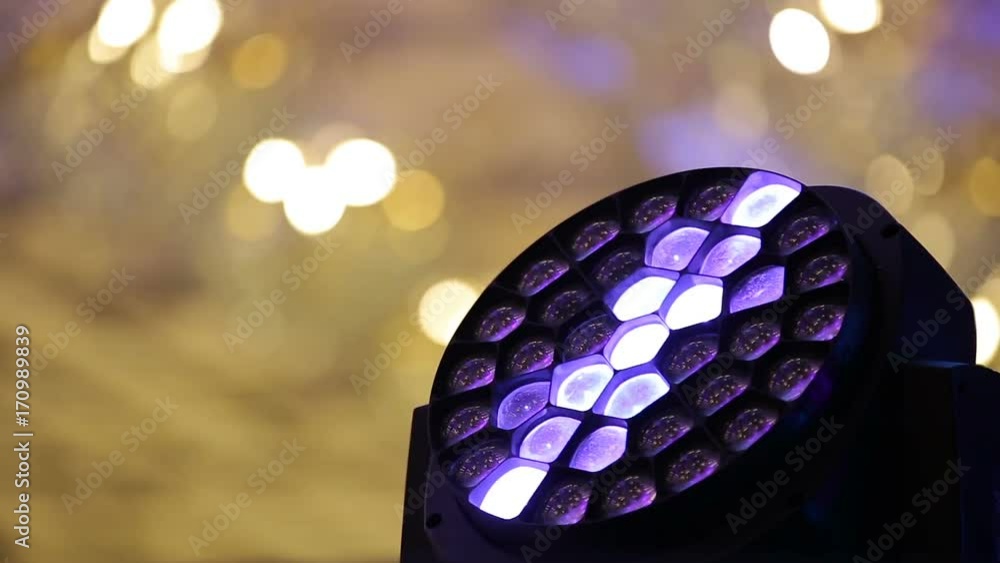 Led stage lighting device moving head in the concerthall Stock-Video ...