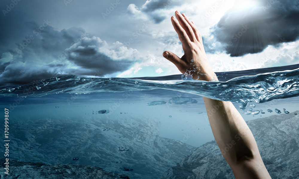 Hand of person drowning in water Stock Photo | Adobe Stock