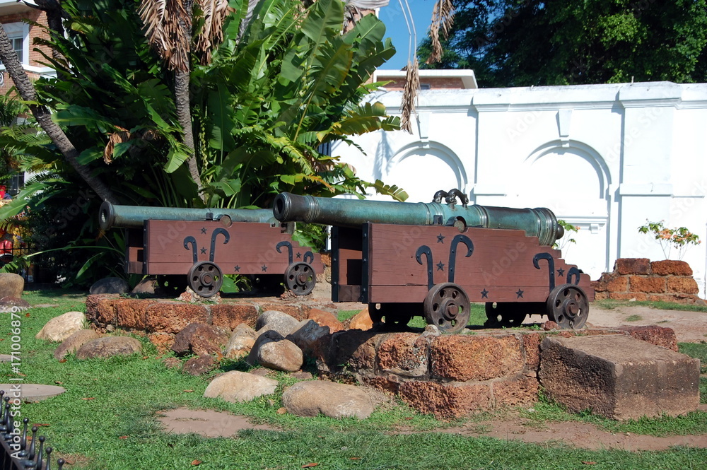 Old medieval artillery cannons in Malacca, Malaysia Stock Photo | Adobe ...