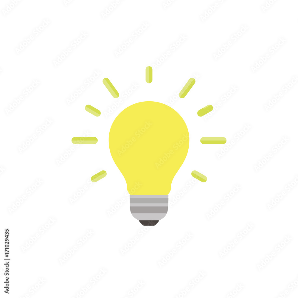 Flat Light Bulb Icon