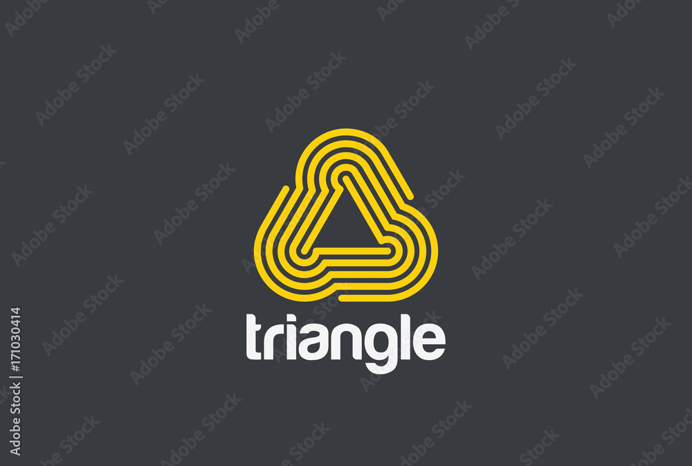 Triangle looped infinite Logo vector Linear. Infinity neon icon Stock ...