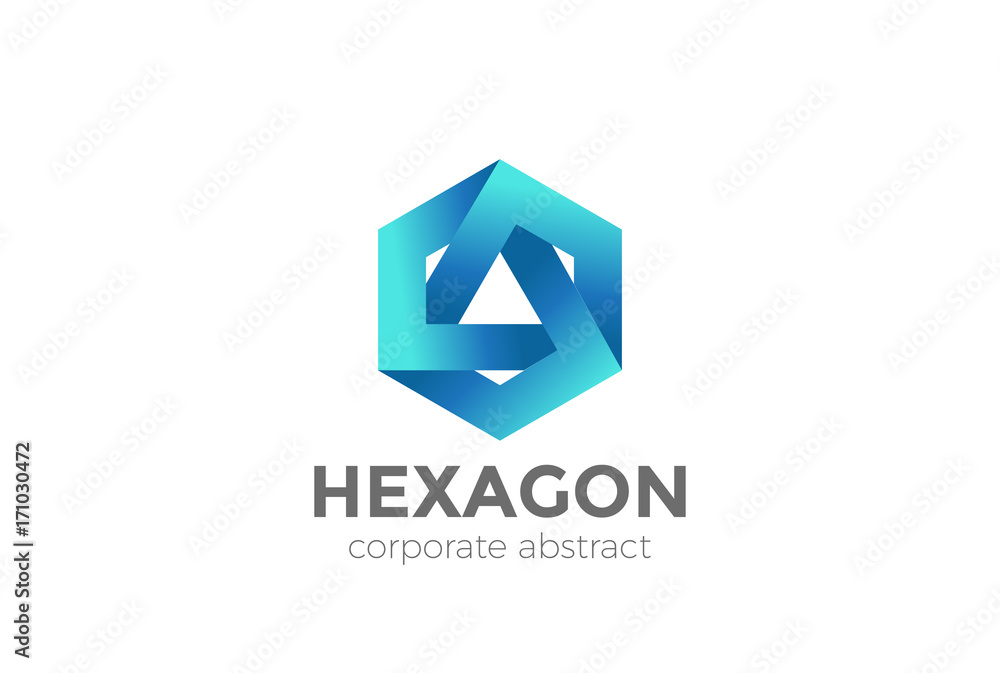 Hexagon Triangle Logo looped infinity vector. Corporate icon Stock ...