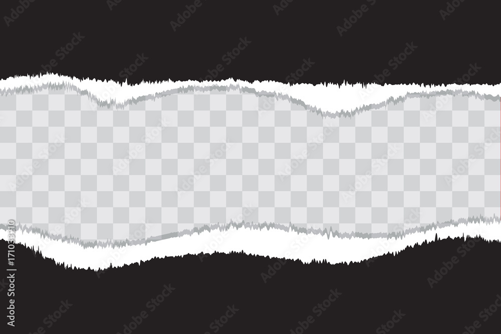 Blank ripped paper with shadow. Ripped paper transparent with space for ...