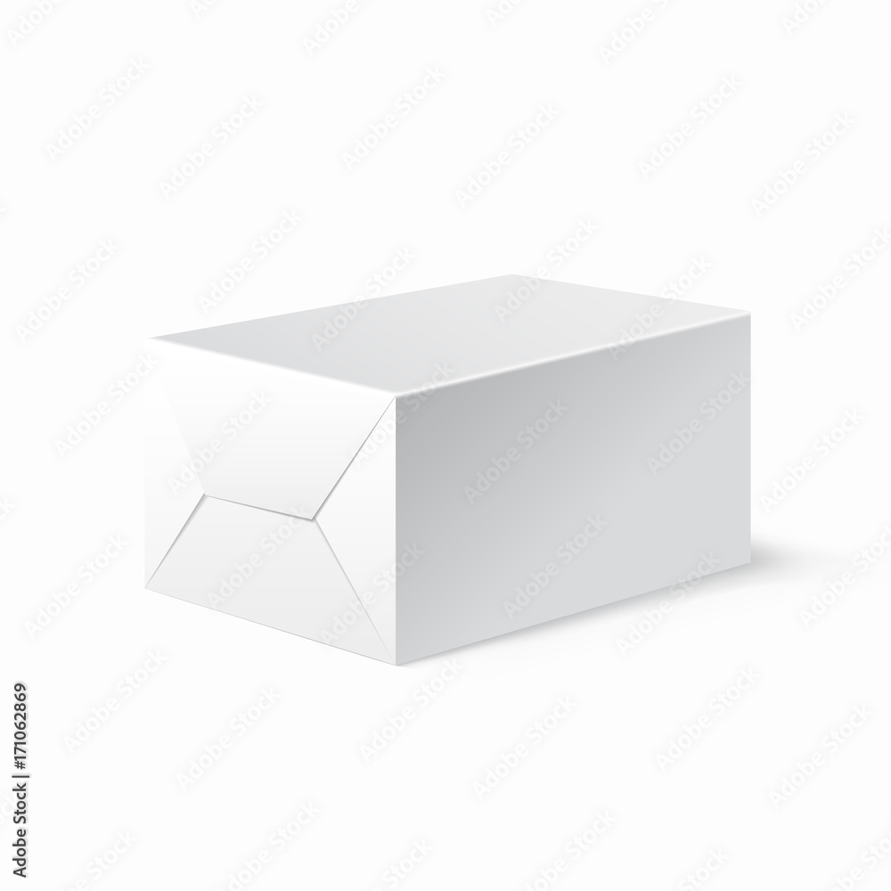 White 3D locked box in the empty wrapping paper for the presentation ...