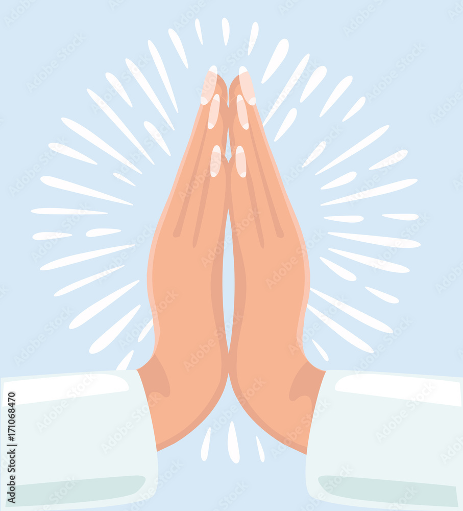 Vector Folded Hands Isolated On White Background Stock Vector | Adobe Stock