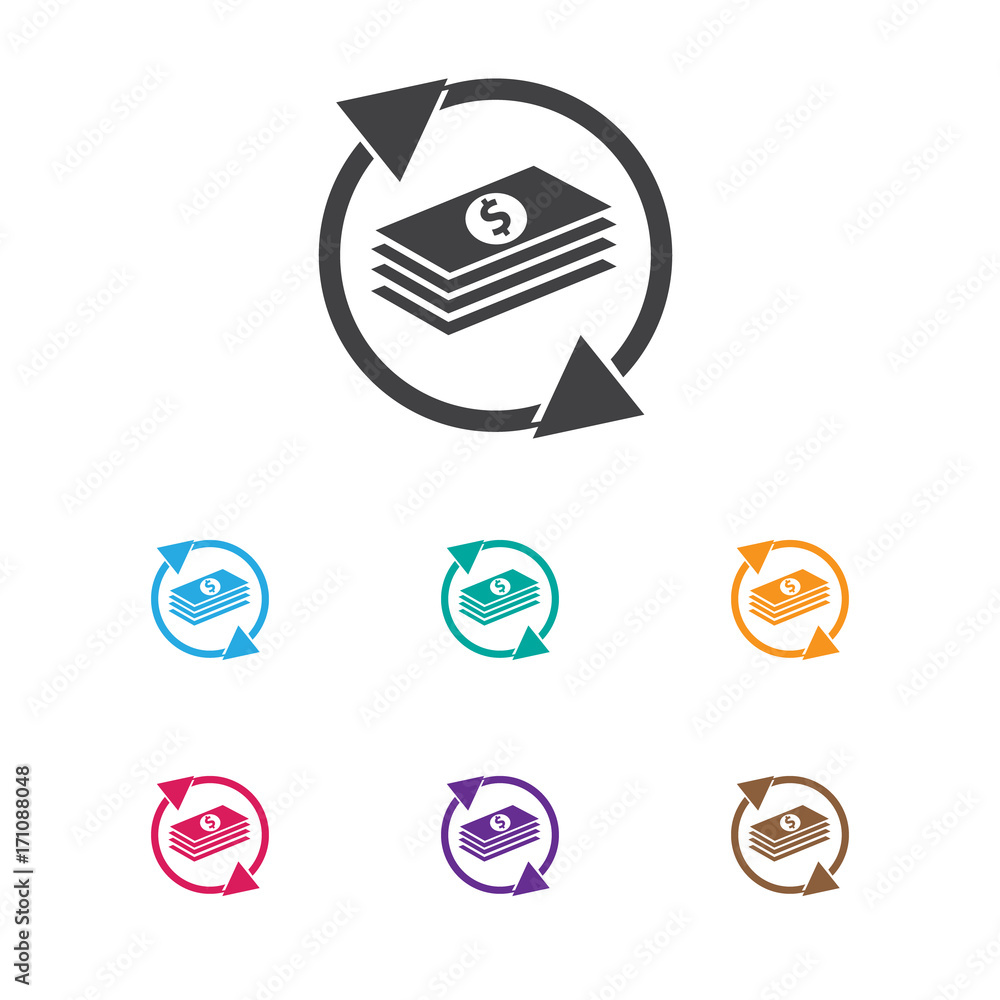 Vector Illustration Of Investment Symbol On Money Flow Icon. Premium ...