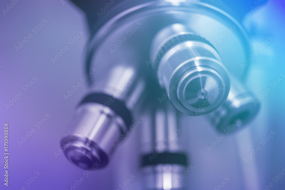 Optical microscope - science and laboratory equipment. Microscope is ...