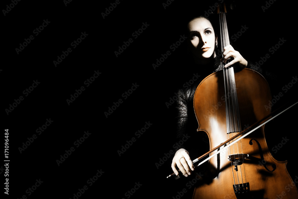 Cello player cellist playing violoncello Stock-Foto | Adobe Stock