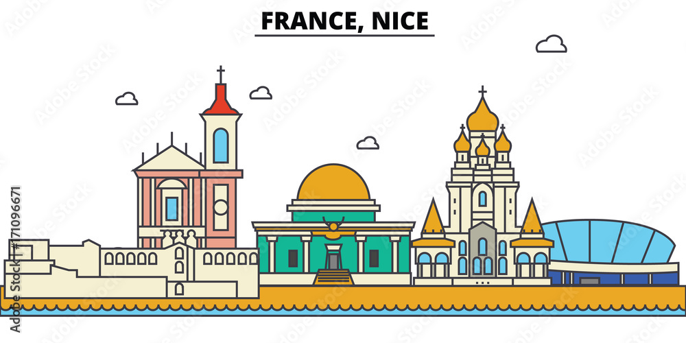 France, Nice. City skyline: architecture, buildings, streets ...