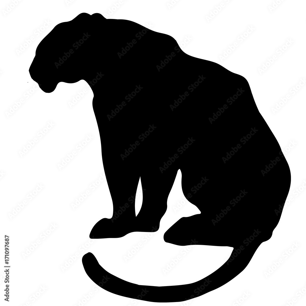 tiger silhouette Stock Vector | Adobe Stock