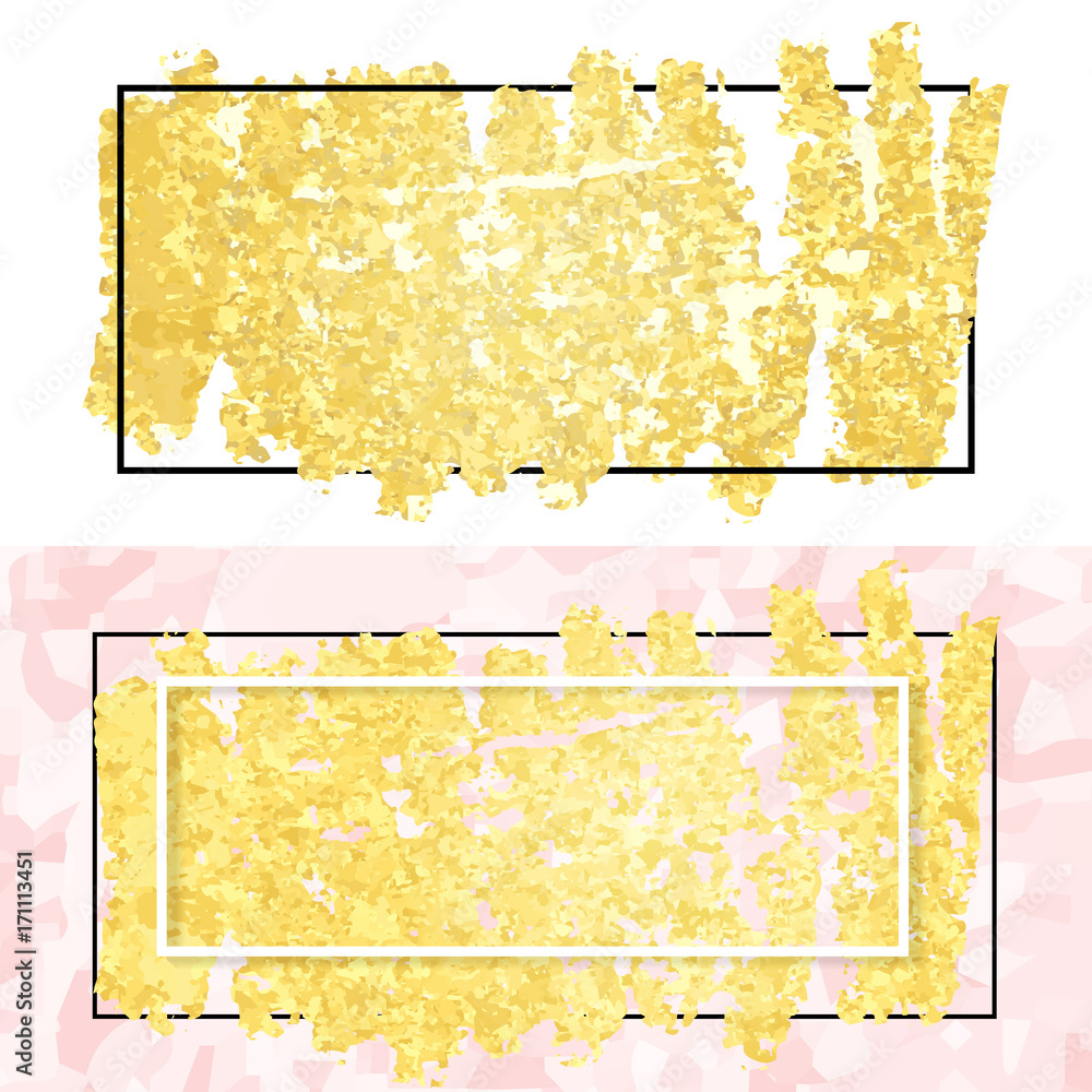 vector illustration of gold paint smudge and frame for design of ...