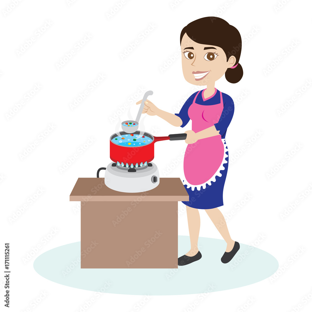 Clipart Mom Cooking