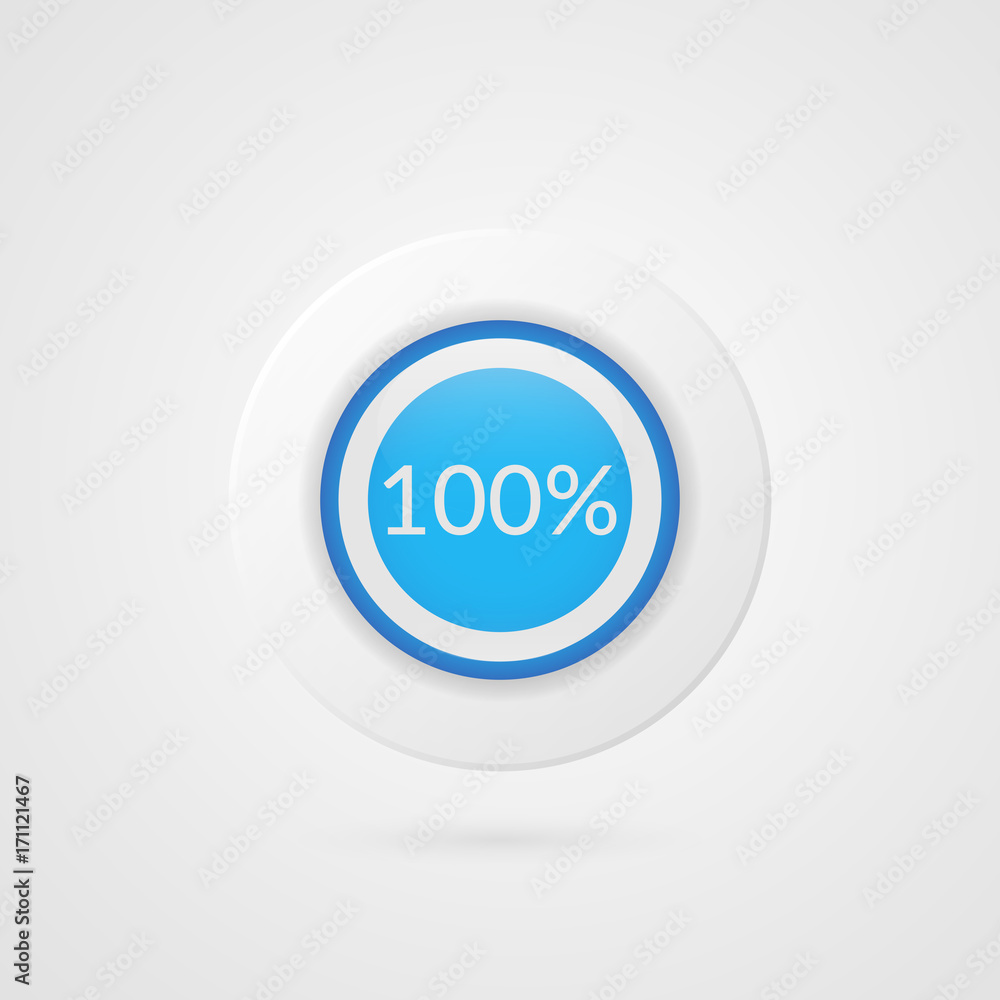 100 percent pie chart. Percentage vector infographics. Hundred Circle ...