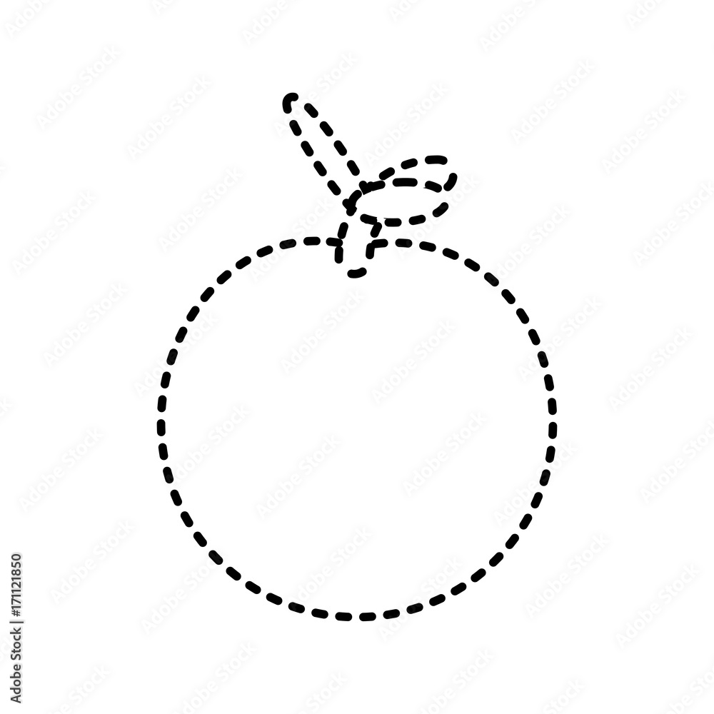 flat line uncolored orange sticker over background vector illustration ...