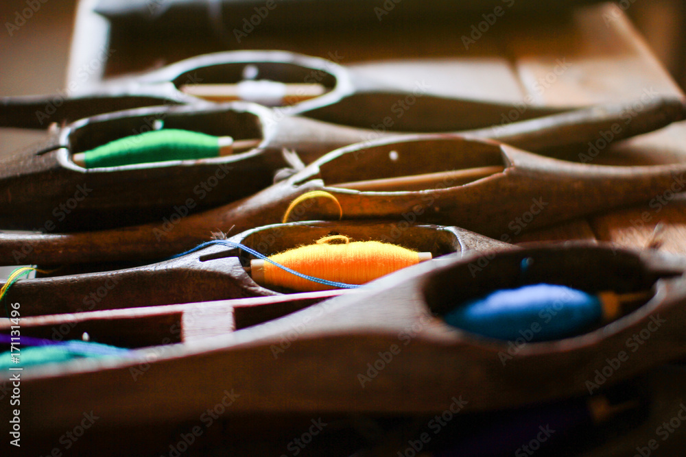 weaveing loom tool for weave of famous traditional thai silk from ...