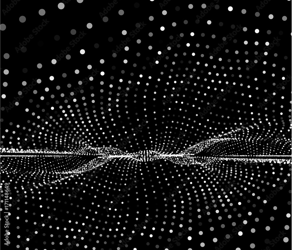 Abstract futuristic monochrome dots vector background. Stock Vector ...