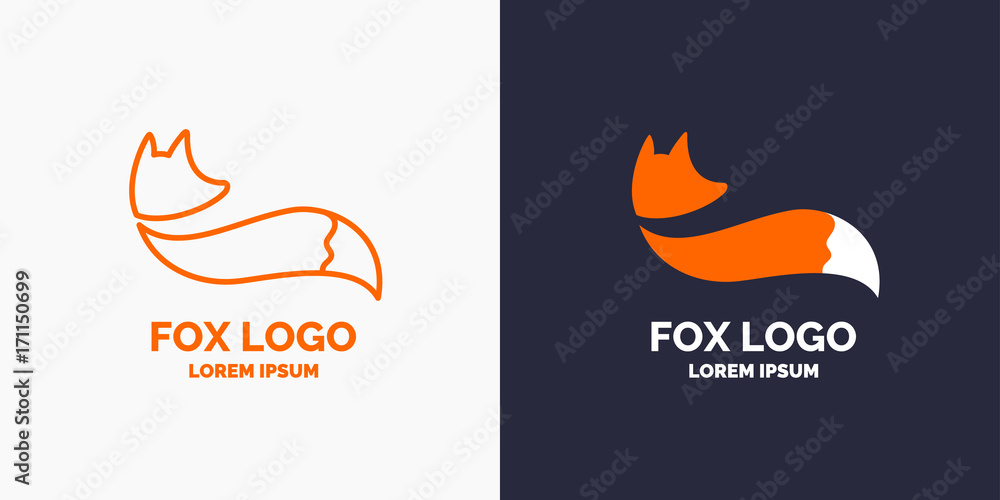 Vector modern Fox logo and emblem. Stock Vector | Adobe Stock