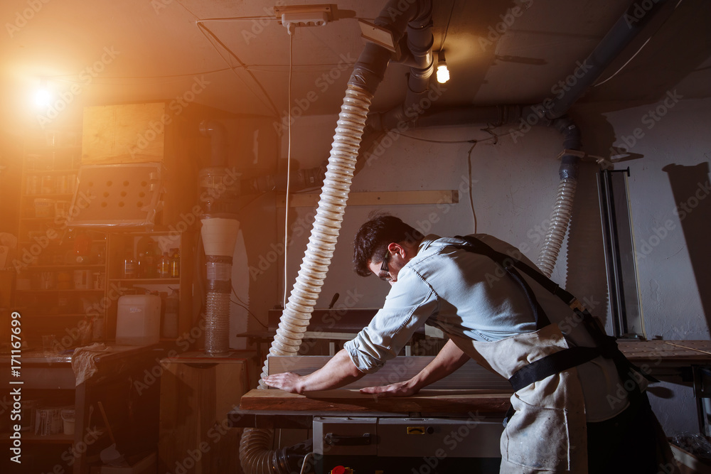 Carpenter manufactures stair treads. Steps to a Wooden Ladder Stock ...
