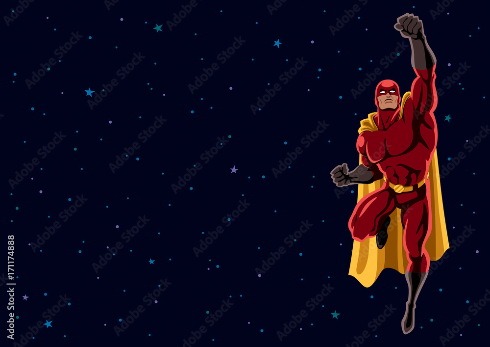 Superman Flying In Space Cartoon