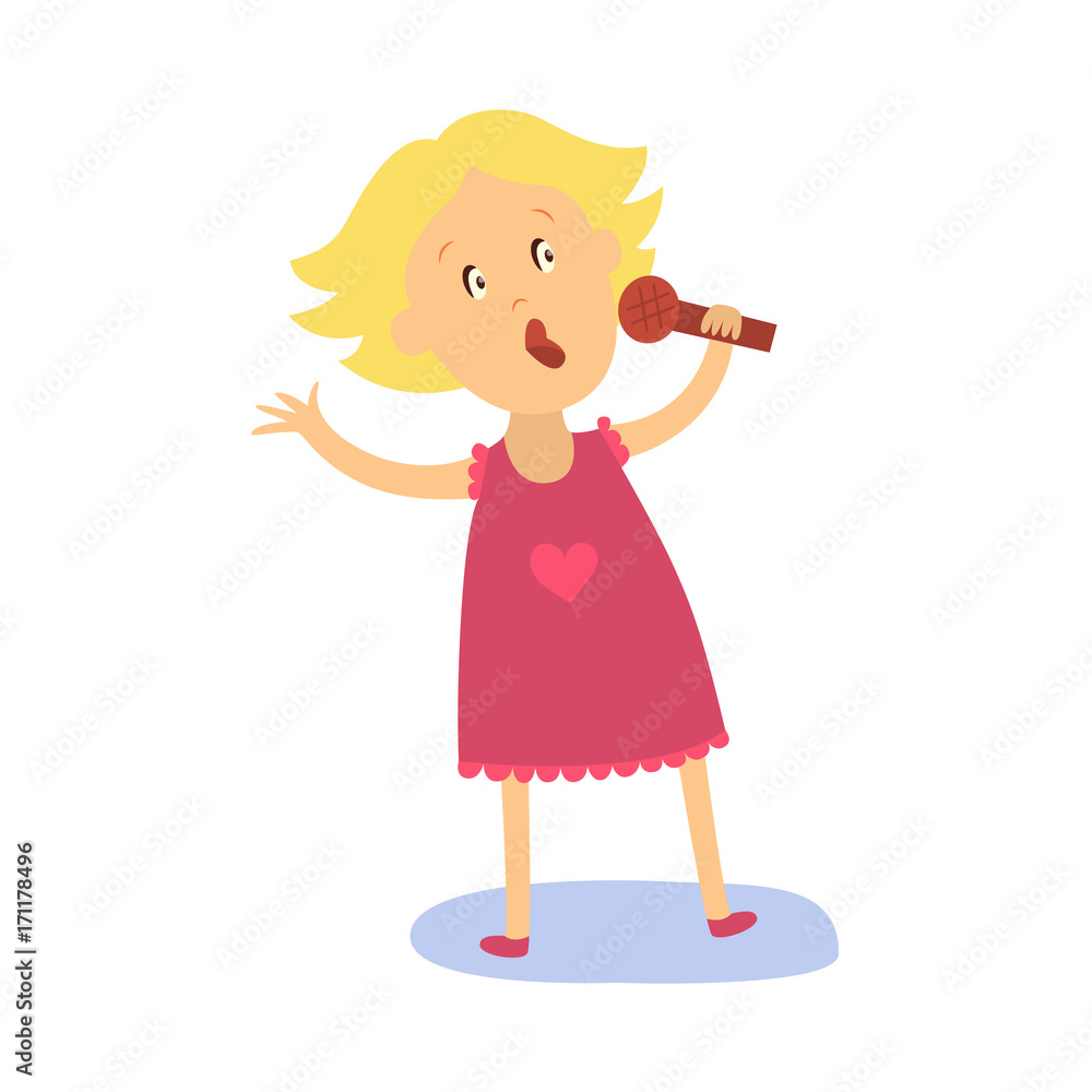 Cartoon Kid Singer