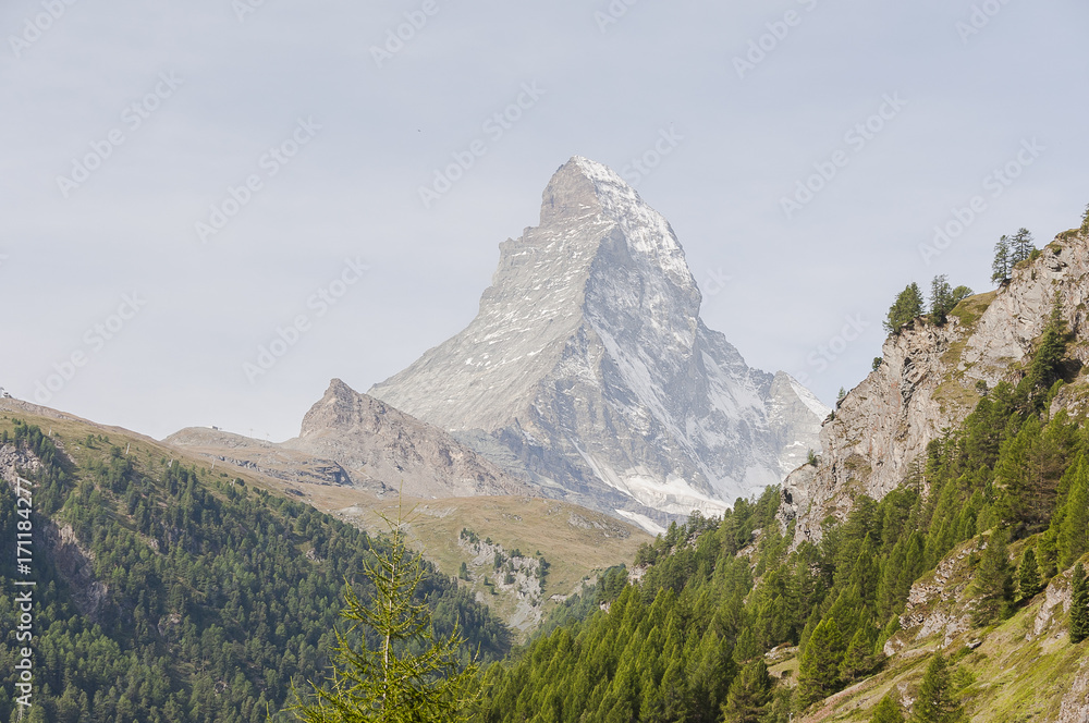 Zermatt, Dorf, Alpen, Matterhorn, Wallis, Schweizer Berge, Trockener ...