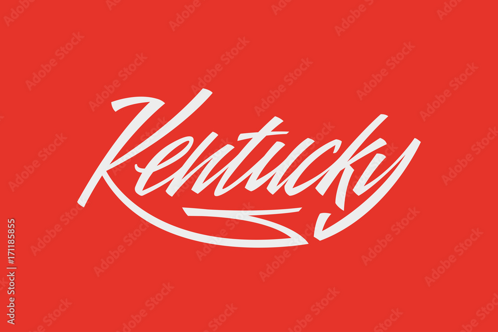 Kentucky City USA State Word Logo Name Hand Painted Brush Lettering ...