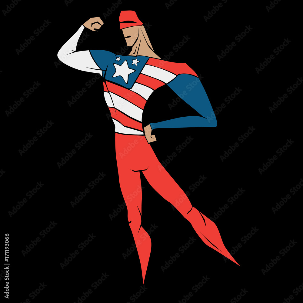 Super Hero, USA Abstract Flag (Vector Art) Stock Vector | Adobe Stock