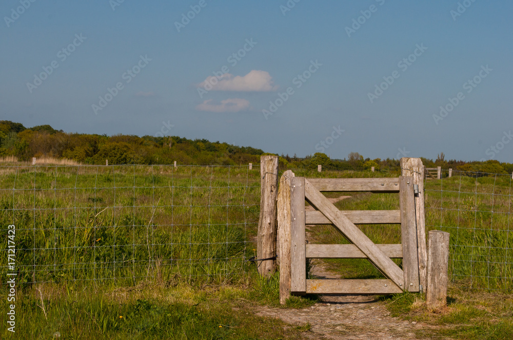A gate to a field in Vordingborg Denmark Stock Photo | Adobe Stock