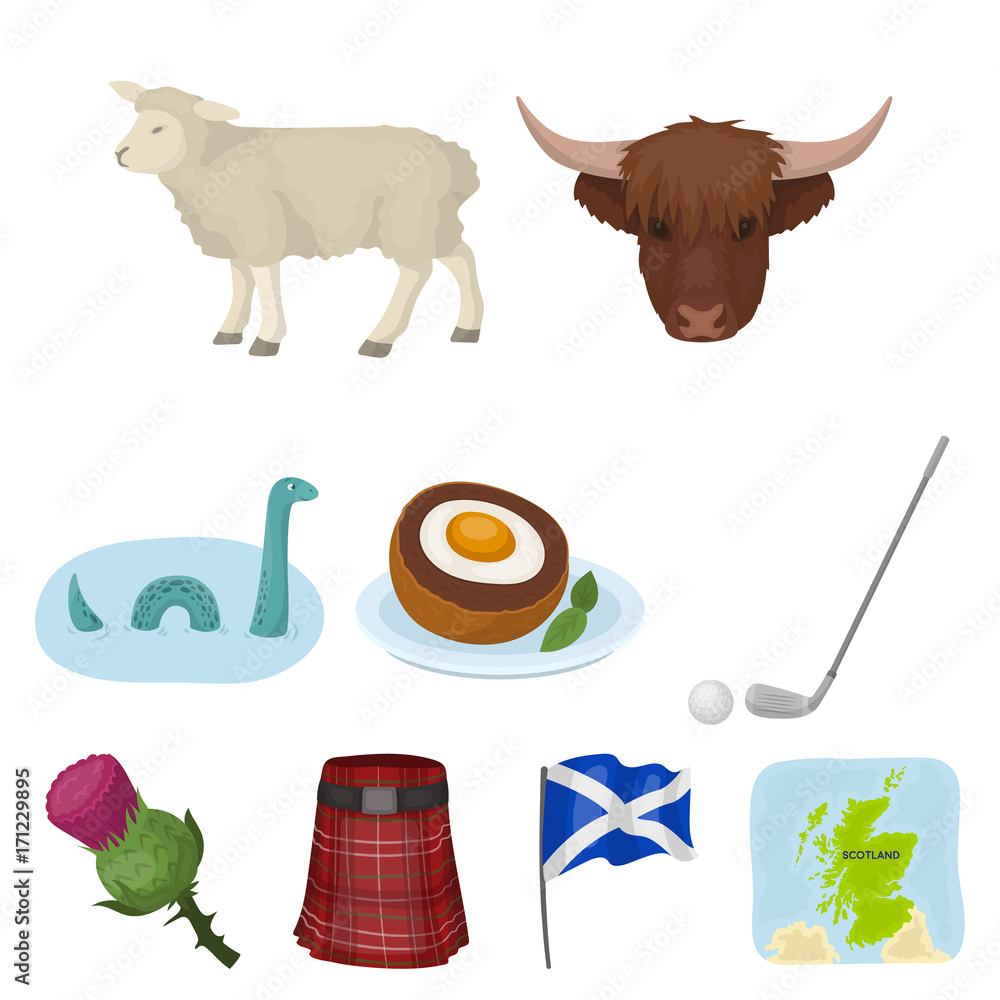 National symbols of Scotland. Scottish attractions. Scotland country ...