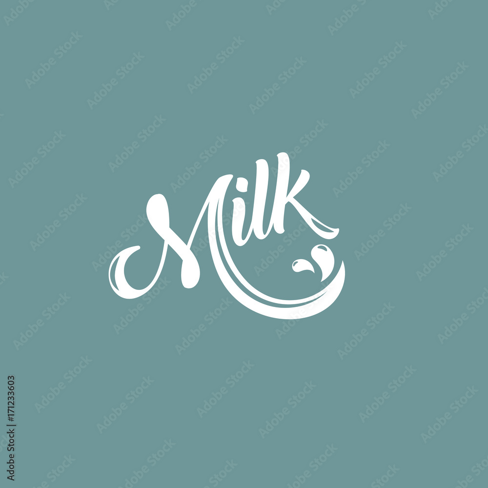 Letter M with tail and drops. Beauty lettering. Milk product vector ...