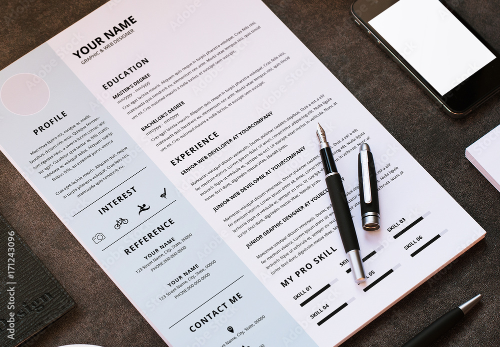 Resume and Cover Letter with Light Blue Sidebar 1 Stock Template ...