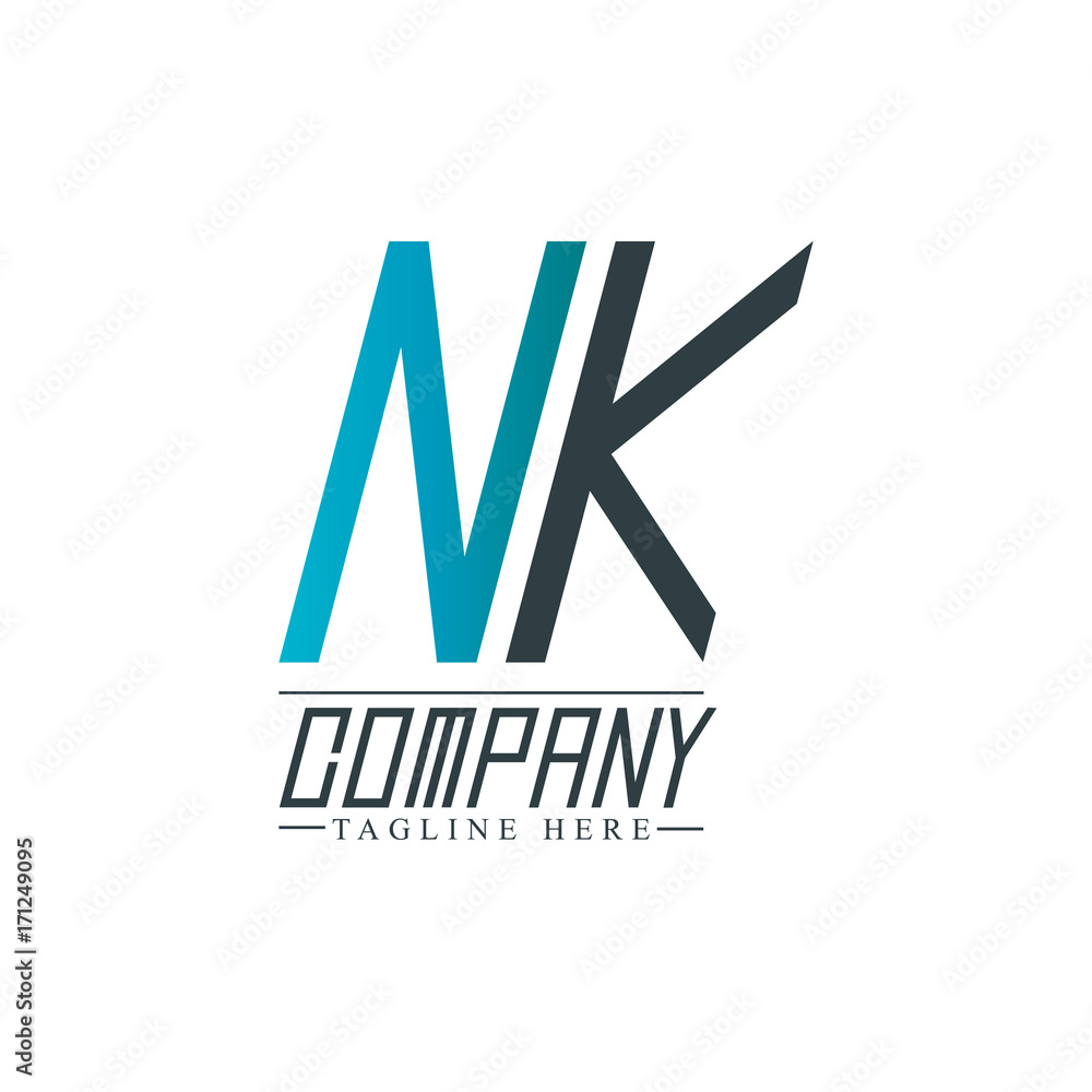Initial Letter NK Design Logo Template Stock Vector | Adobe Stock