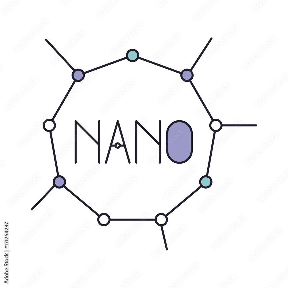 nano molecular structure icon in color section silhouette vector ...