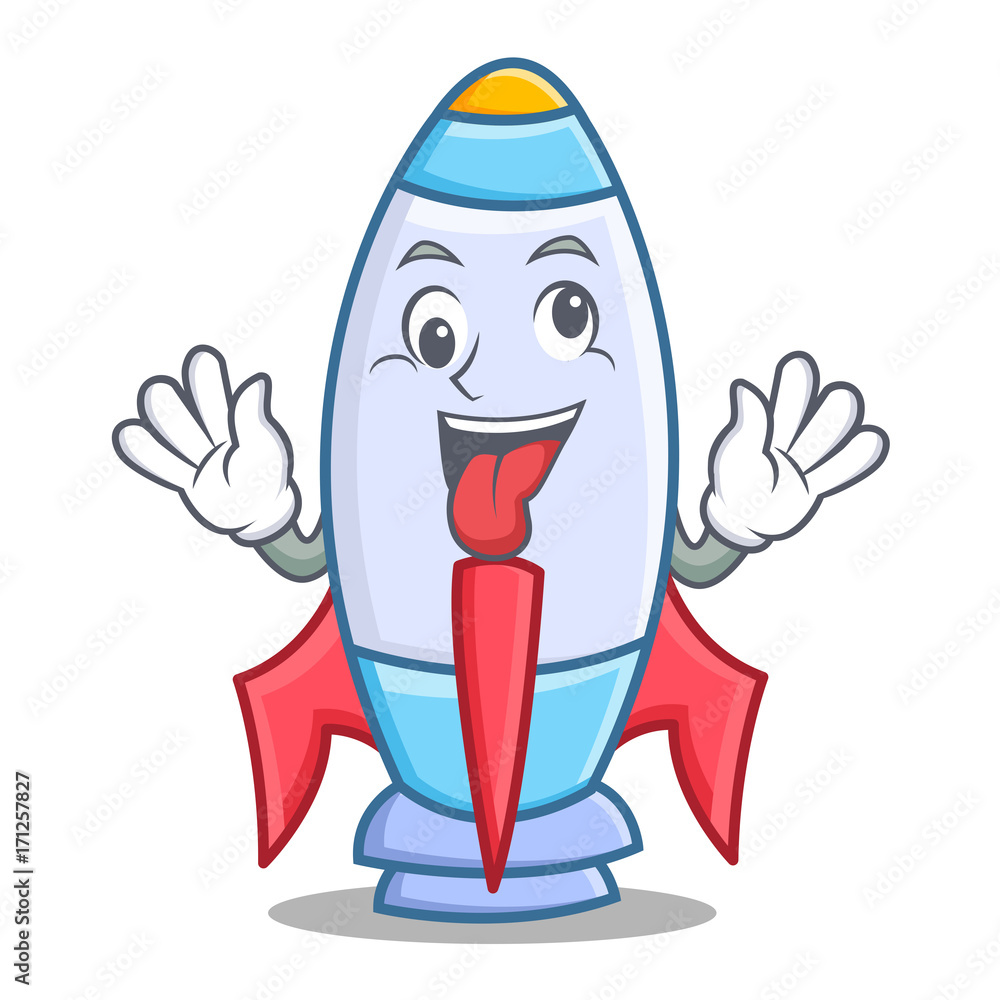 Crazy cute rocket character cartoon Stock Vector | Adobe Stock