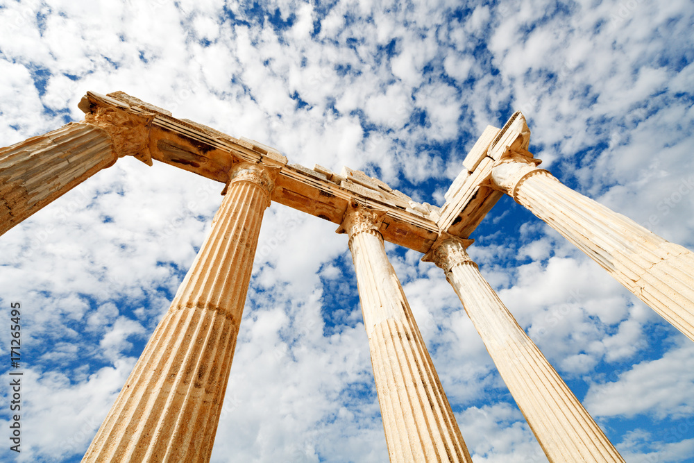 Columns of an ancient Greek temple, ruins Stock Photo | Adobe Stock