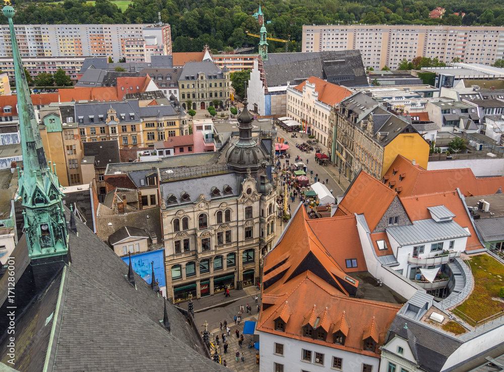 Altstadt von Zwickau Luftbild Stock-Foto | Adobe Stock